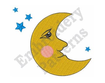 Moon embroidery | Etsy