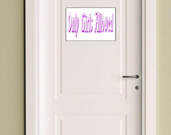 Girls only sign | Etsy