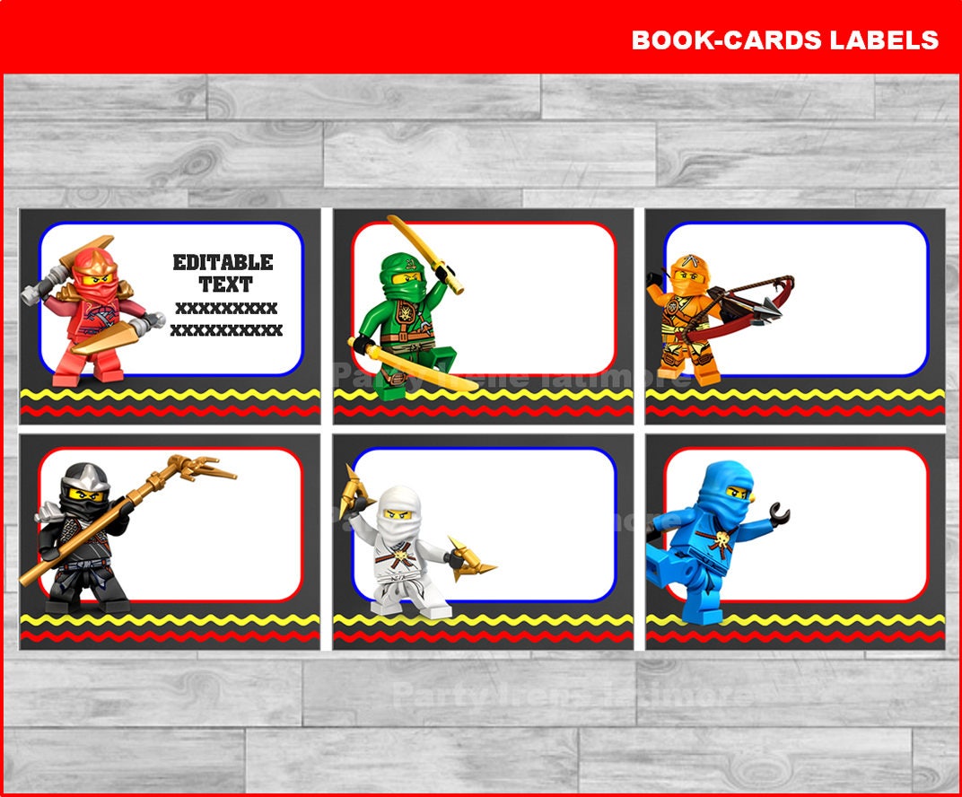 Ninjago School label name label name tag sticker Back To