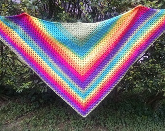 Rainbow shawl | Etsy