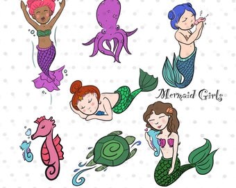 Mermaid clip art | Etsy