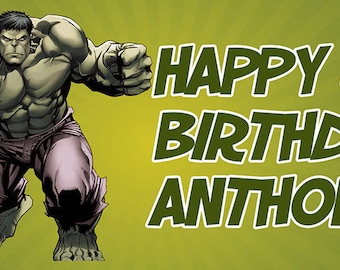 Hulk birthday banner | Etsy