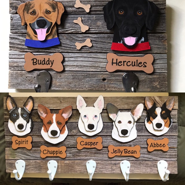 Dog Leash Hangers by DogLeashCaddies on Etsy