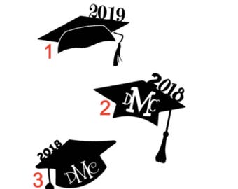 Graduation cap decal | Etsy