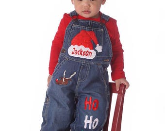Personalized Santa Overalls 6 months to 5T