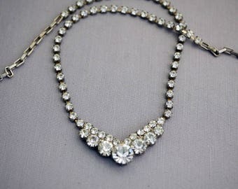 Rhinestone necklace | Etsy