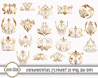 Gold wedding clipart | Etsy