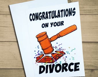 Happy divorce card | Etsy