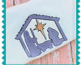 Nativity Table Runner pattern Christmas wool felt appliqued