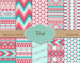 SALE 50%OFF Tribal Digital Paper: Spring Tribal