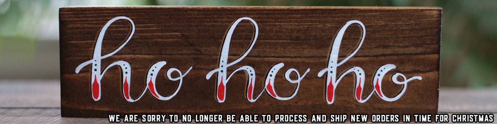 Custom Hand Lettered Signs Ornaments Peg by ourbackyardstudio