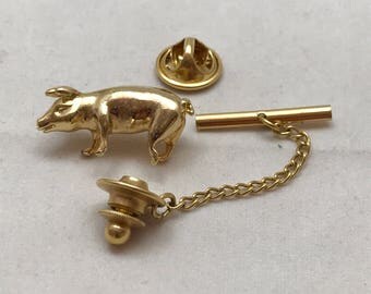 Pig tie clip | Etsy