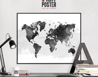 World map poster | Etsy