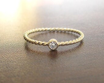 Simple diamond ring | Etsy