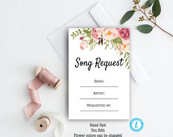 Song request cards | Etsy