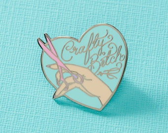 Resting Stitch Face Enamel Pin // Stitching Cross Stitching