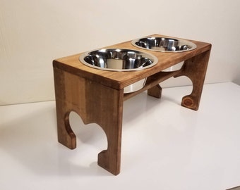 Rustic dog feeder | Etsy