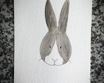 Rabbit watercolor | Etsy