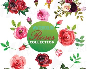 Watercolor roses | Etsy