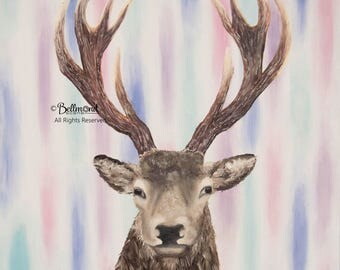 Stag painting | Etsy