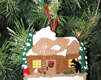 Log cabin ornament | Etsy