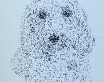 Cockapoo drawing | Etsy