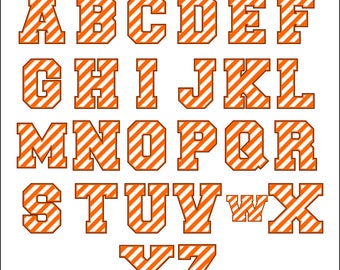 Striped alphabet svg | Etsy