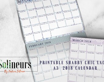 Shabby chic calendar | Etsy