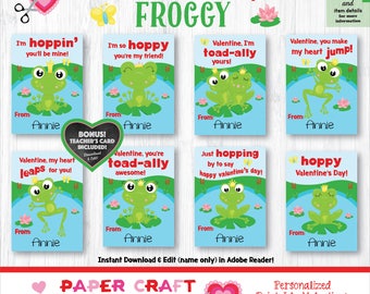 Frog valentine card | Etsy