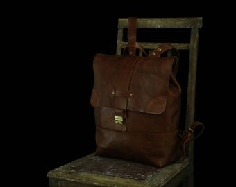 Leather backpack men | Etsy