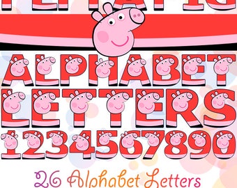 Peppa pig alphabet | Etsy