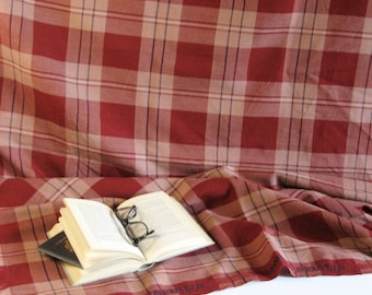 Red plaid blanket | Etsy