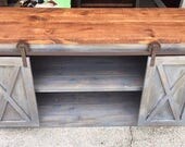 Items similar to Barn Door Console Table on Etsy