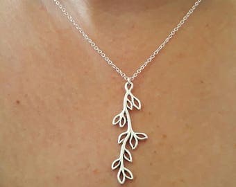Tree leaf necklace | Etsy