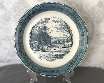 Winter scene plate | Etsy