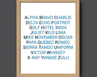 Phonetic alphabet | Etsy