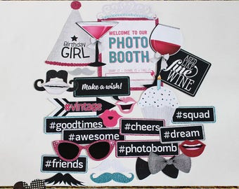 Selfie Station Photo Booth Prop Chalkboard Sign Custom