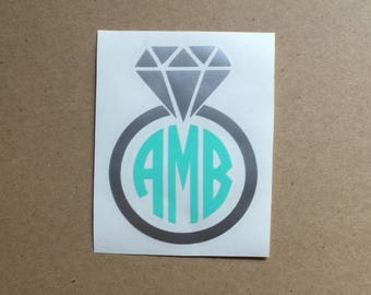 Diamond ring decal | Etsy