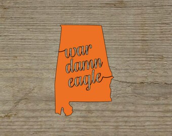 War damn eagle | Etsy