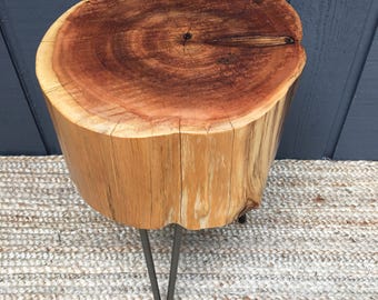 Rustic Red Cedar Stump End Table plant stand photo prop