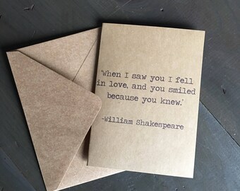 Shakespeare card | Etsy