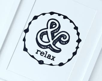 Relax sign | Etsy