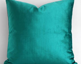 Teal throw pillow | Etsy