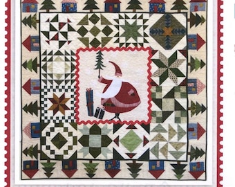 Santa On The Moon Applique Wall Quilt Pattern