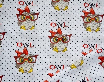 Owl print fabric | Etsy