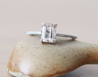 White gold morganite | Etsy