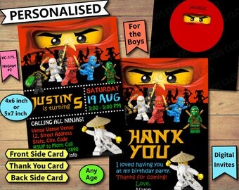 Ninjago invitations | Etsy