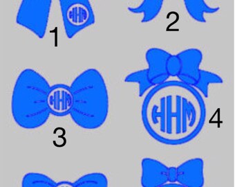 Bow monogram decal | Etsy