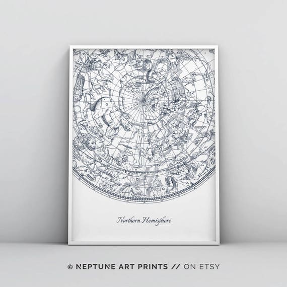 Northern Hemisphere Print Celestial Star Chart