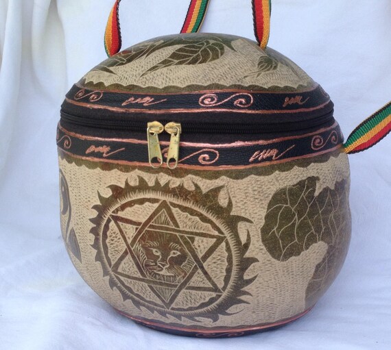 Calabash bag XXL lion/star/Africa/hank